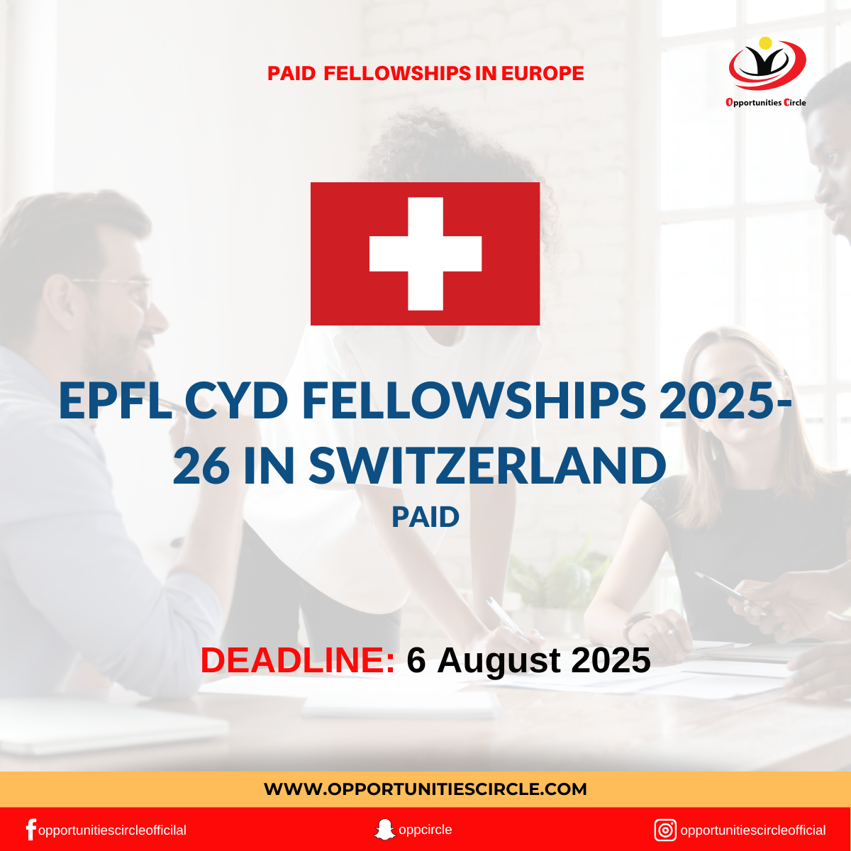EPFL CYD Fellowships 2025-26 in Switzerland - Opportunities Circle