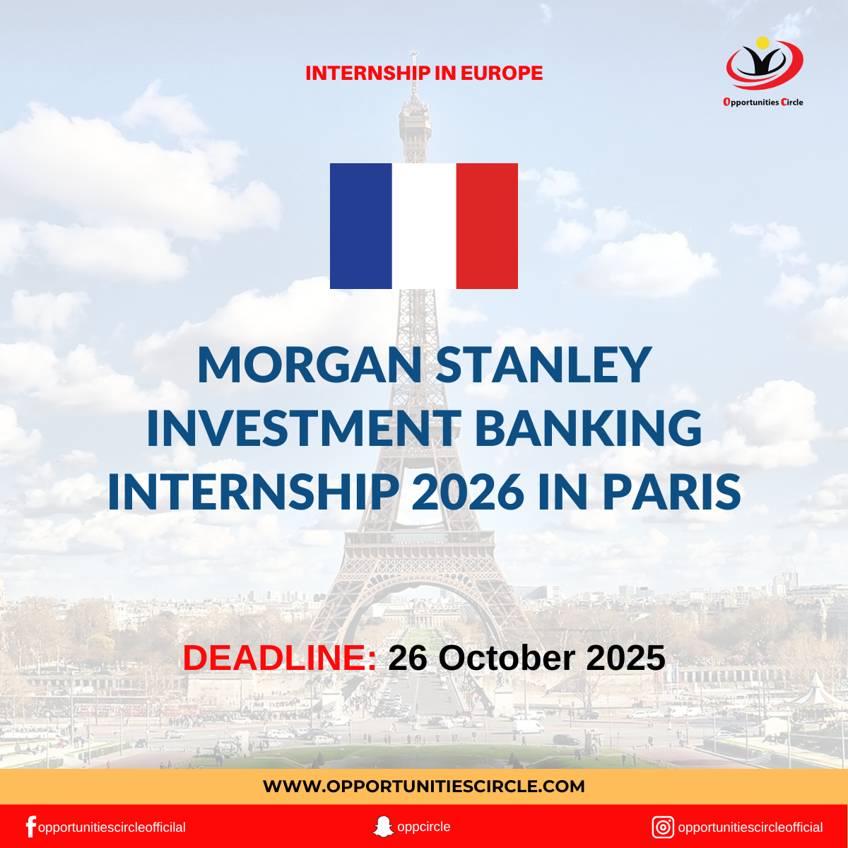 Morgan Stanley Investment Banking Internship 2026 in Paris - Opportunities Circle