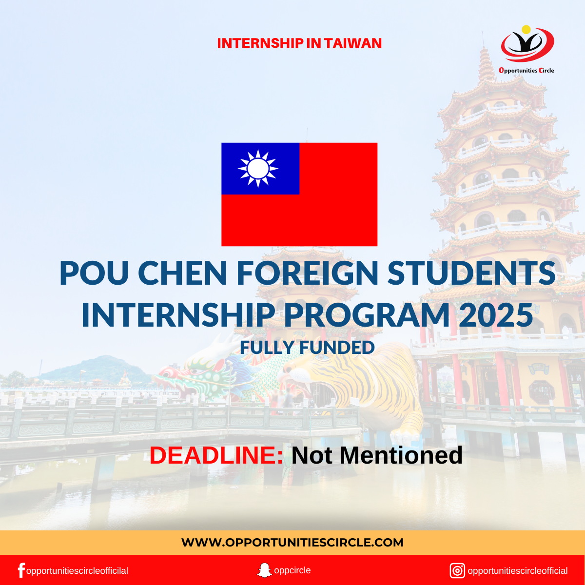 Pou Chen Foreign Students Internship Program 2025 in Taiwan | Fully Funded - Opportunities Circle
