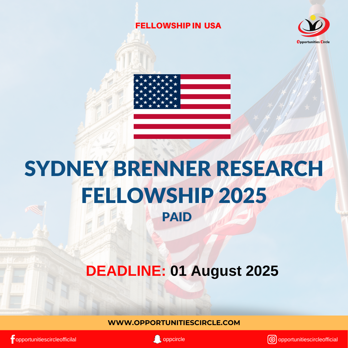Sydney Brenner Research Fellowship 2025 | Paid Fellowship - Opportunities Circle