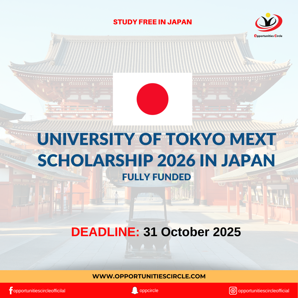 University of Tokyo MEXT Scholarship 2026 in Japan | Fully Funded | Study free in Japan ...