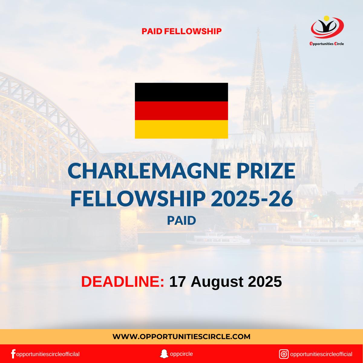 Charlemagne Prize Fellowship 2025-26 | Paid Fellowship - Opportunities Circle