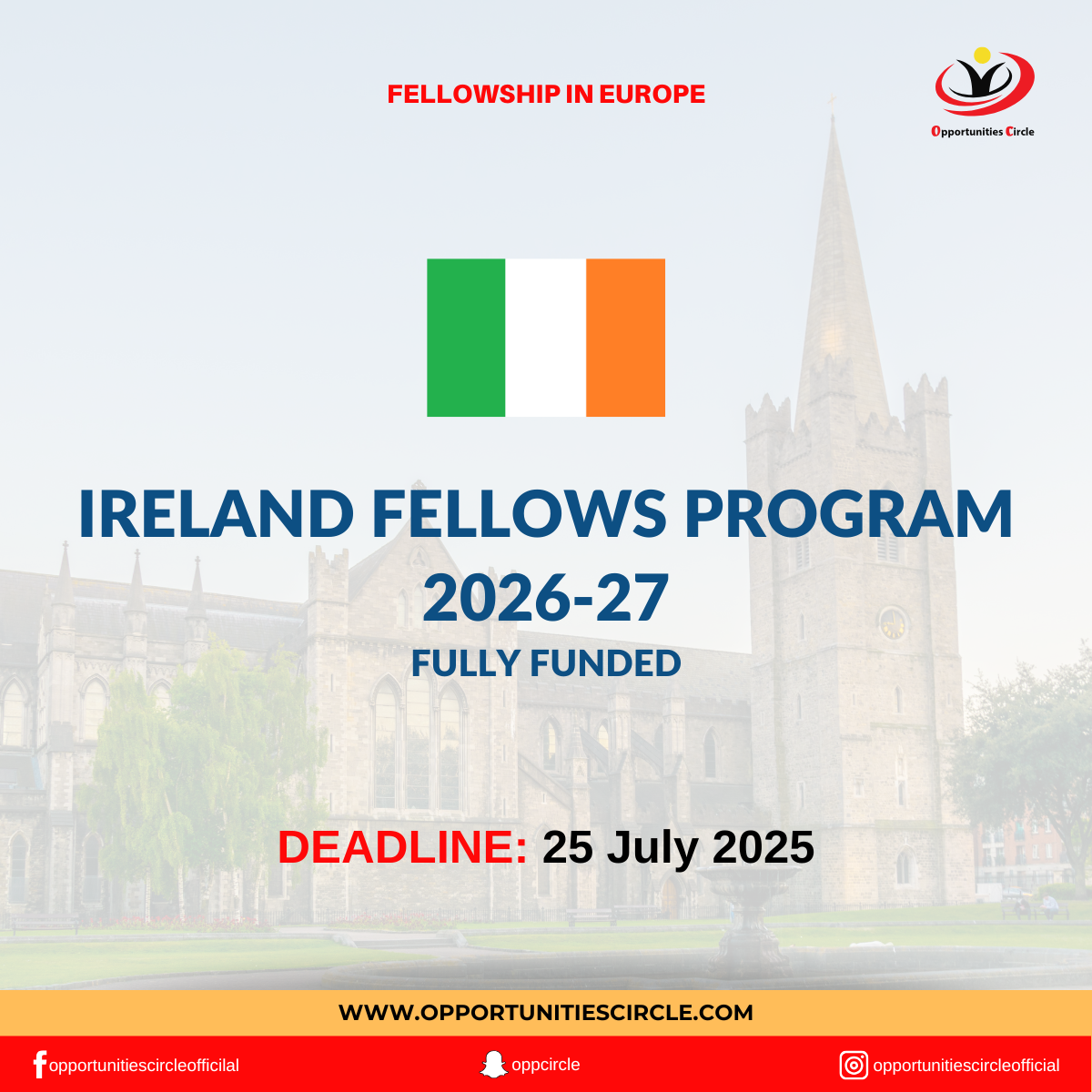 Ireland Fellows Program 2026-27 | Fully Funded - Opportunities Circle