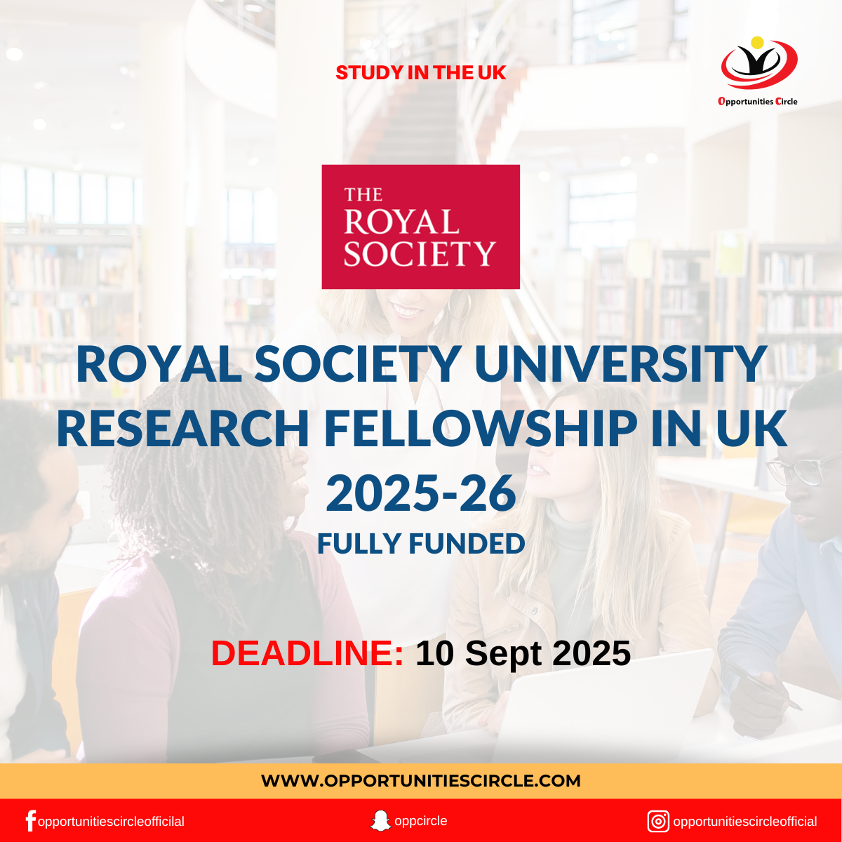 Royal Society University Research Fellowship in UK 2025-26 ...