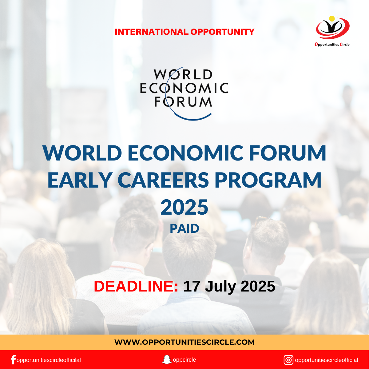 World Economic Forum Early Careers Program 2025 - Opportunities Circle