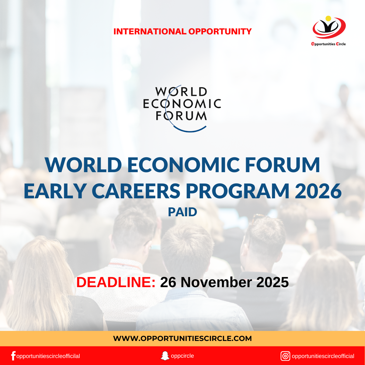 World Economic Forum Early Careers Program 2026 - Opportunities Circle