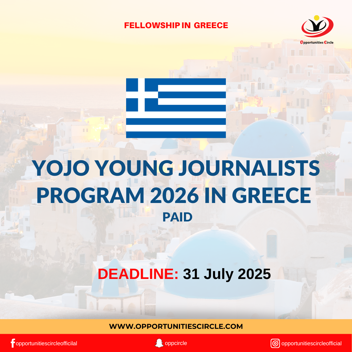 YOJO Young Journalists Program 2026 in Greece - Opportunities Circle