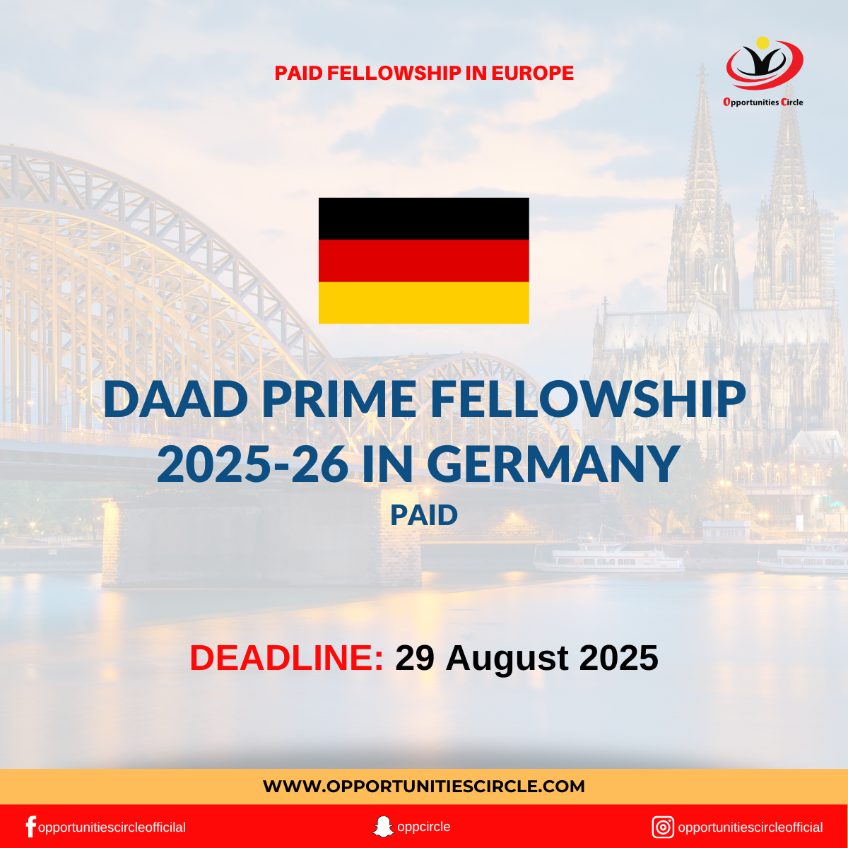 DAAD PRIME Fellowship 2025-26 in Germany - Opportunities Circle