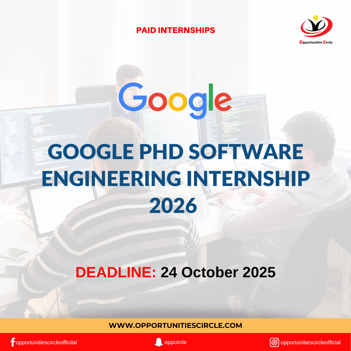 Google PhD Software Engineering Internship 2026 - Opportunities Circle