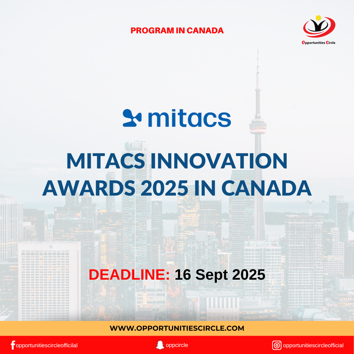MITACS Innovation Awards 2025 in Canada - Opportunities Circle