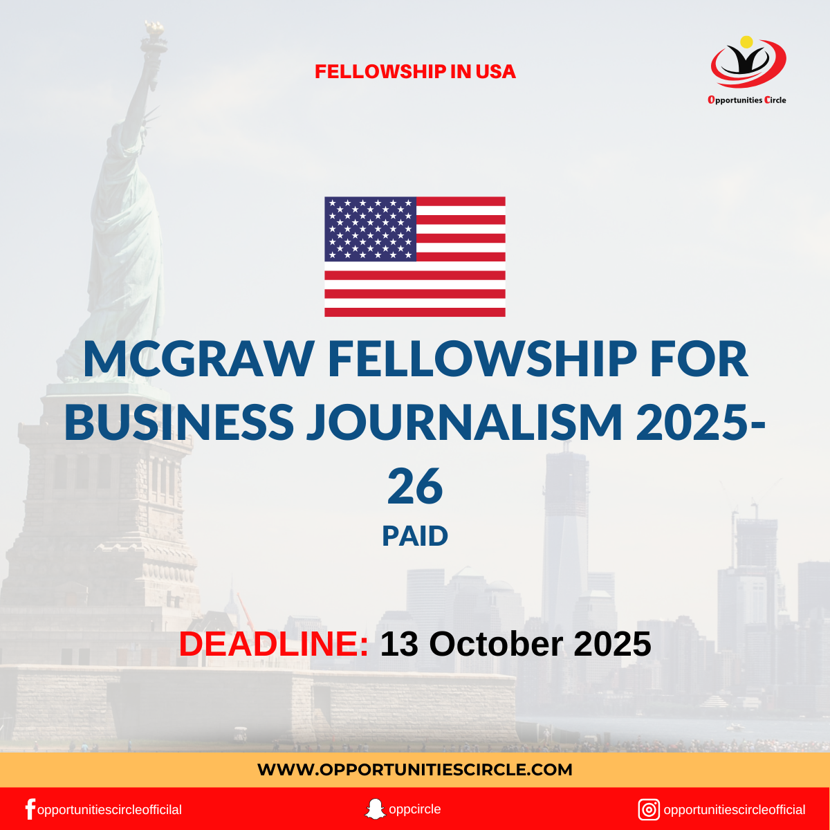 McGraw Fellowship for Business Journalism 2025-26 in USA | Funding of ...