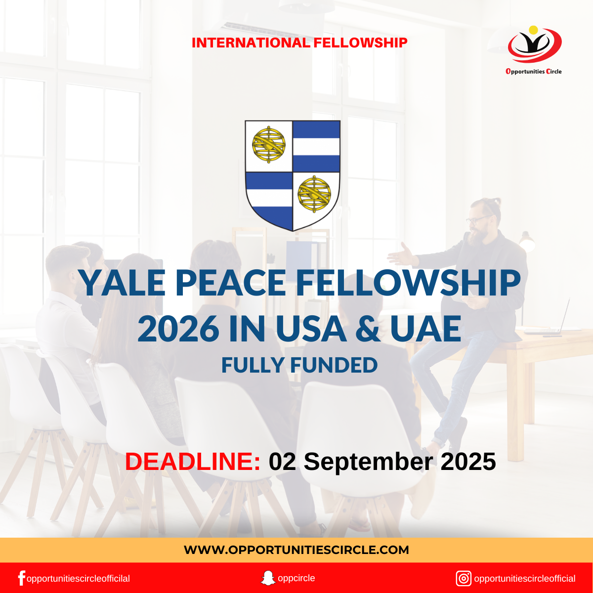 Yale Peace Fellowship 2026 | Fully Funded - Opportunities Circle