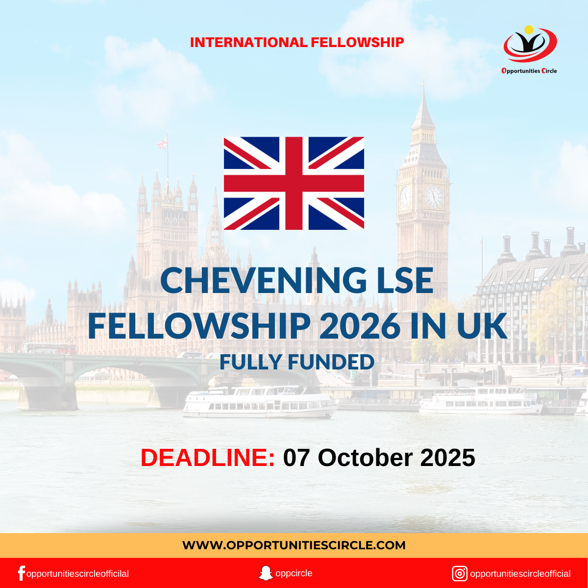 Chevening LSE Fellowship 2026 in UK | Fully Funded - Opportunities Circle