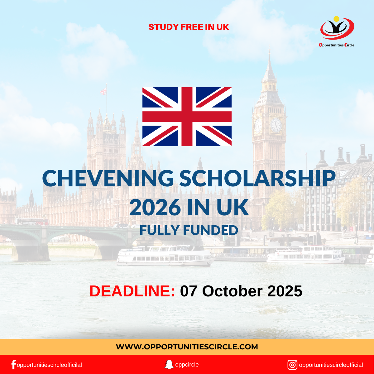 Chevening Scholarship 2026 in UK | Application Process | Fully Funded - Opportunities Circle