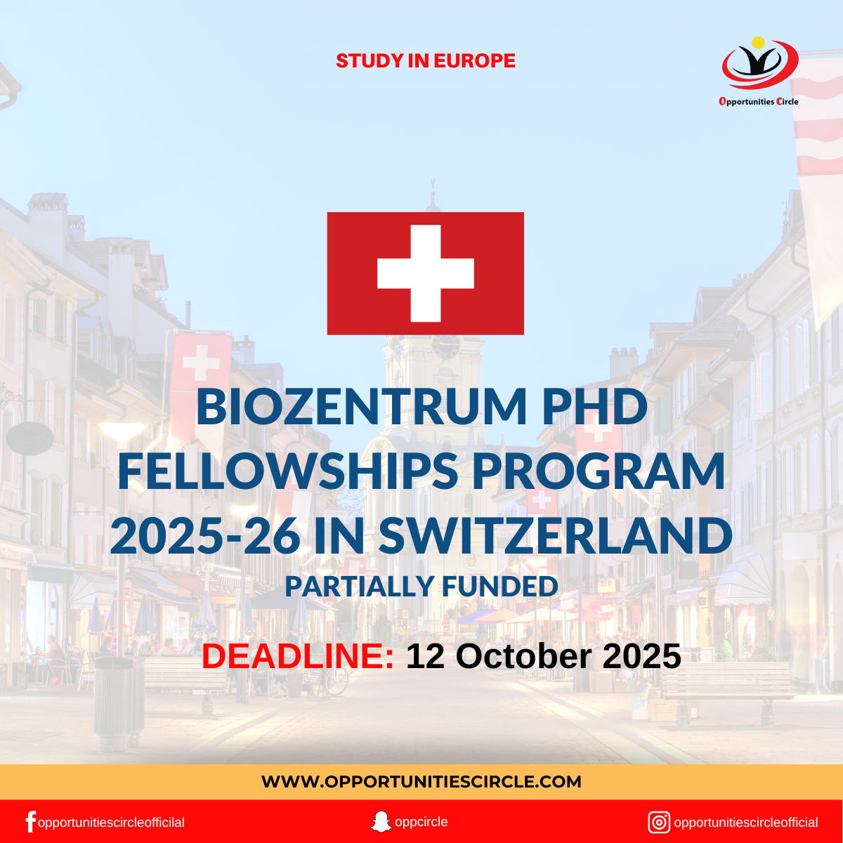 Biozentrum PhD Fellowships Program 2025-26 in Switzerland ...