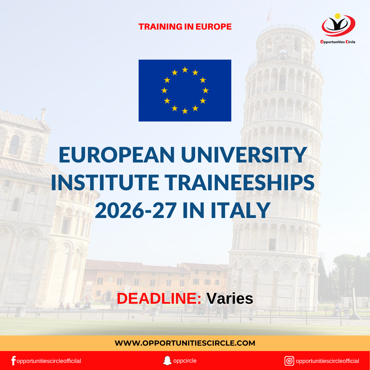 European University Institute Traineeships 2026-27 in Italy ...