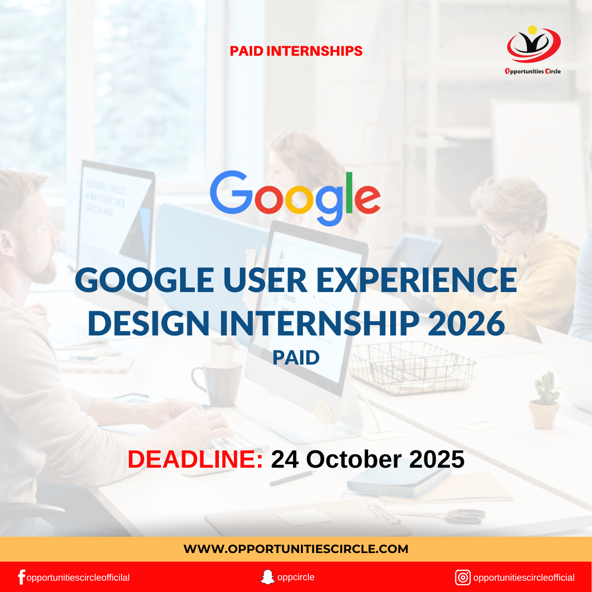 Google User Experience Design Internship 2026 | Paid Internships - Opportunities Circle