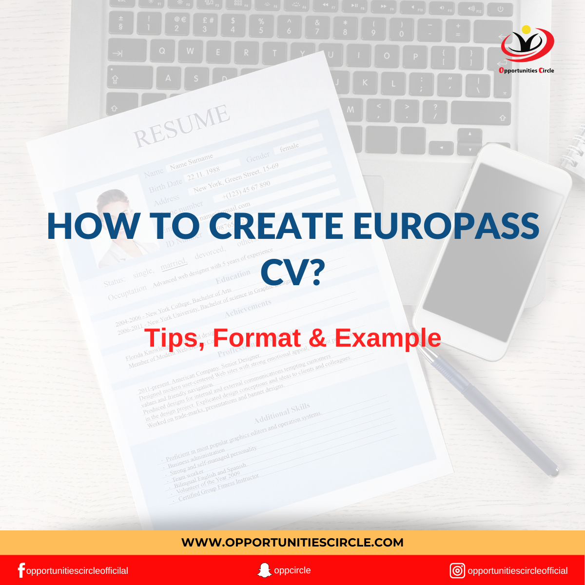 How to Create Europass CV | Tips & Template - Opportunities Circle