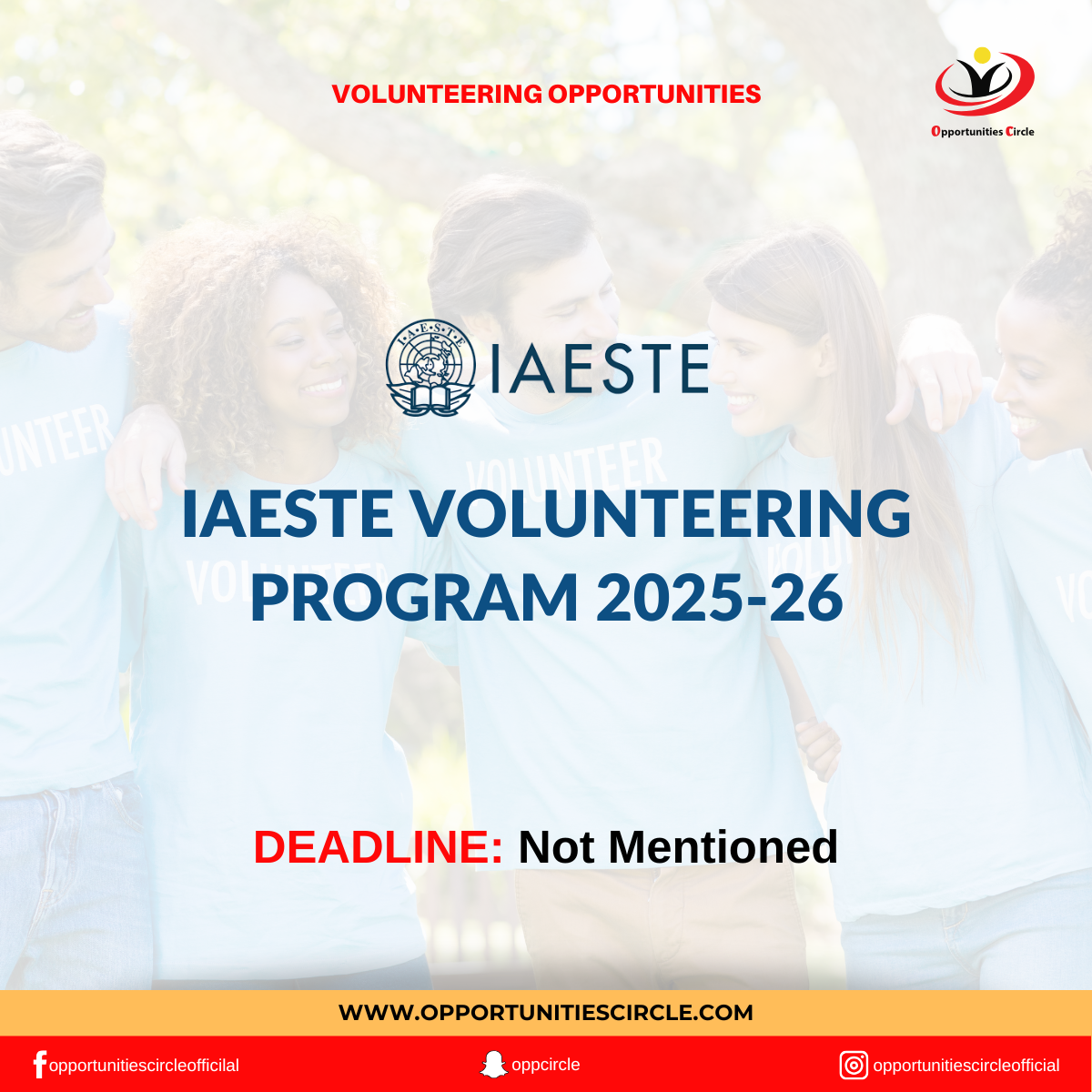 IAESTE Volunteering Program 2025-26 - Opportunities Circle