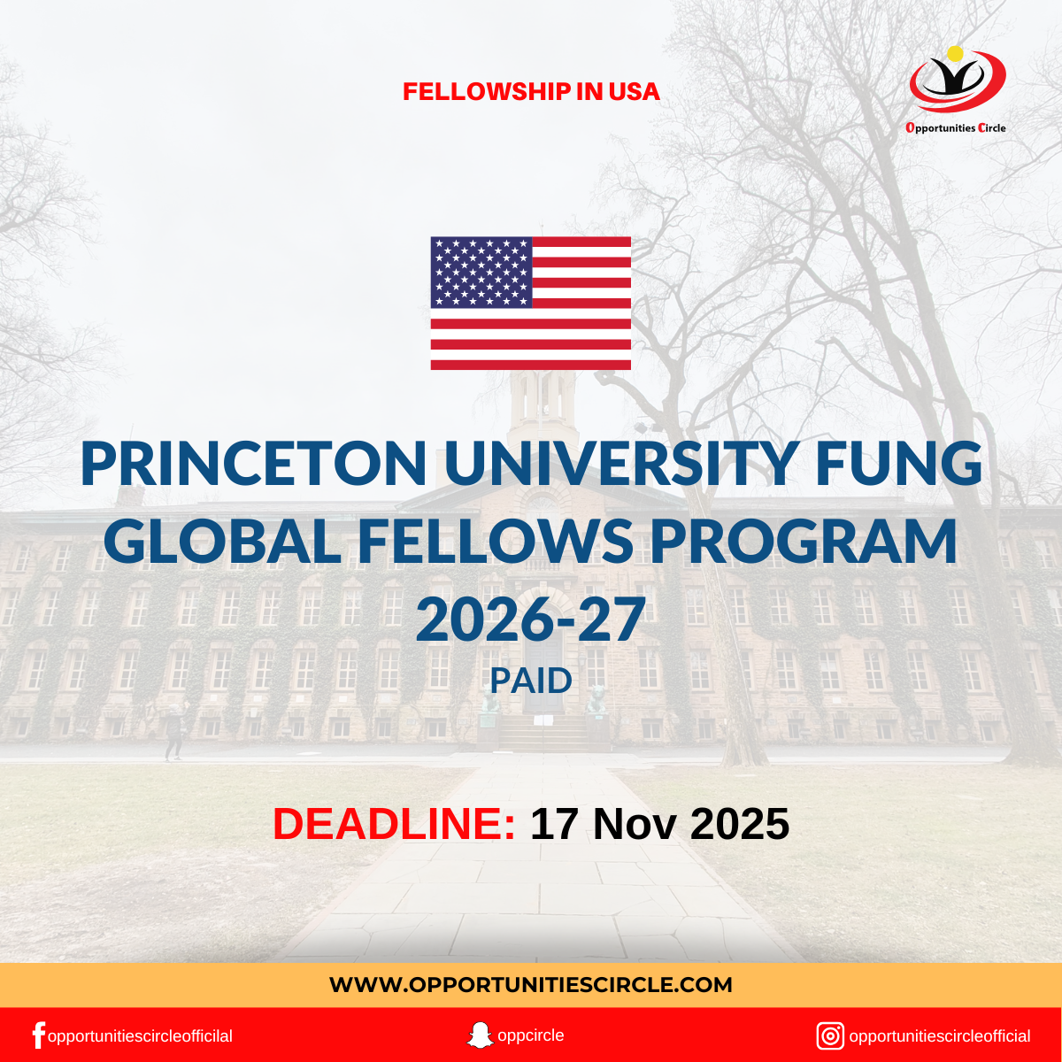 Princeton University Fung Global Fellows Program 2026-27 - Opportunities Circle