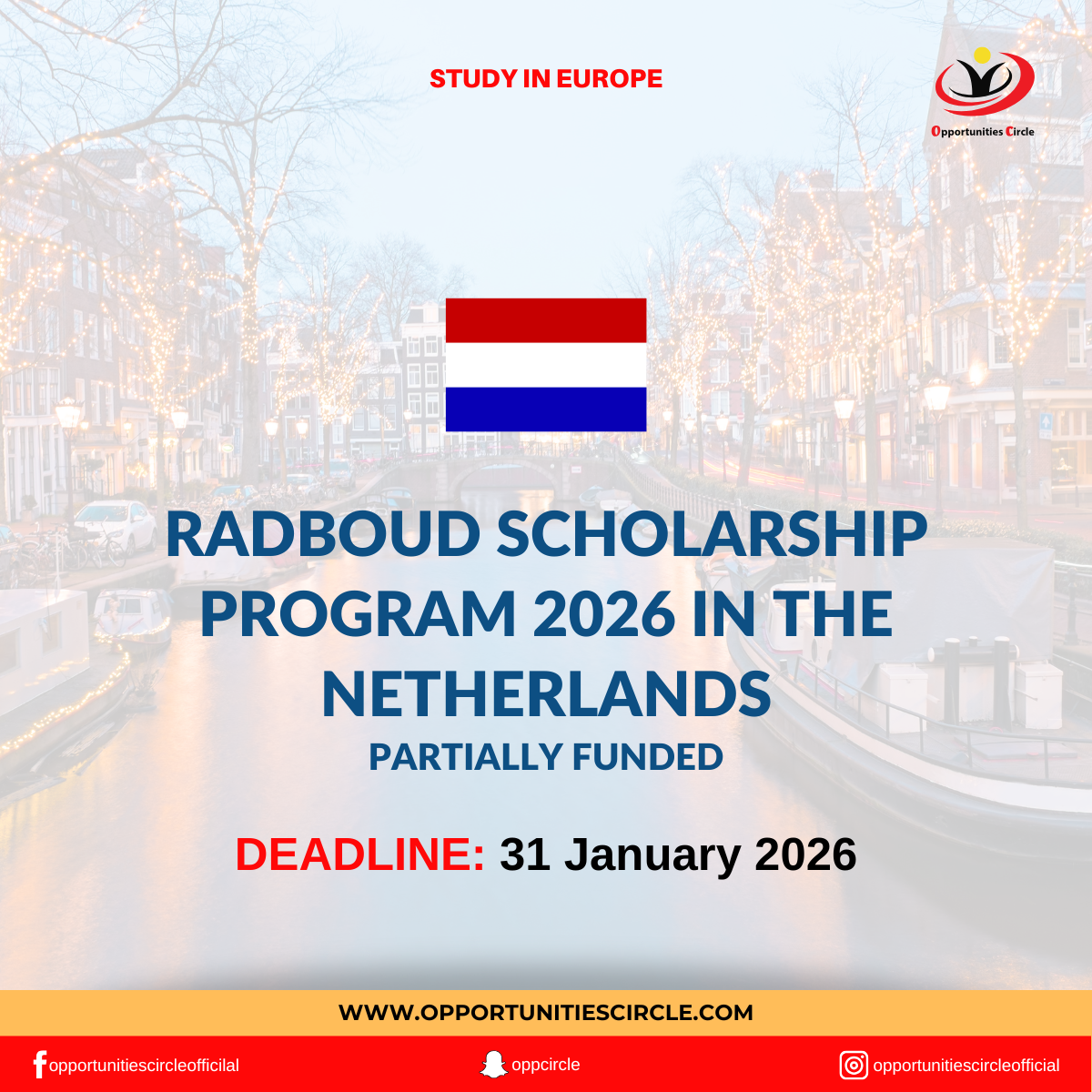 Radboud Scholarship Program 2026 in the Netherlands | Study in Europe ...