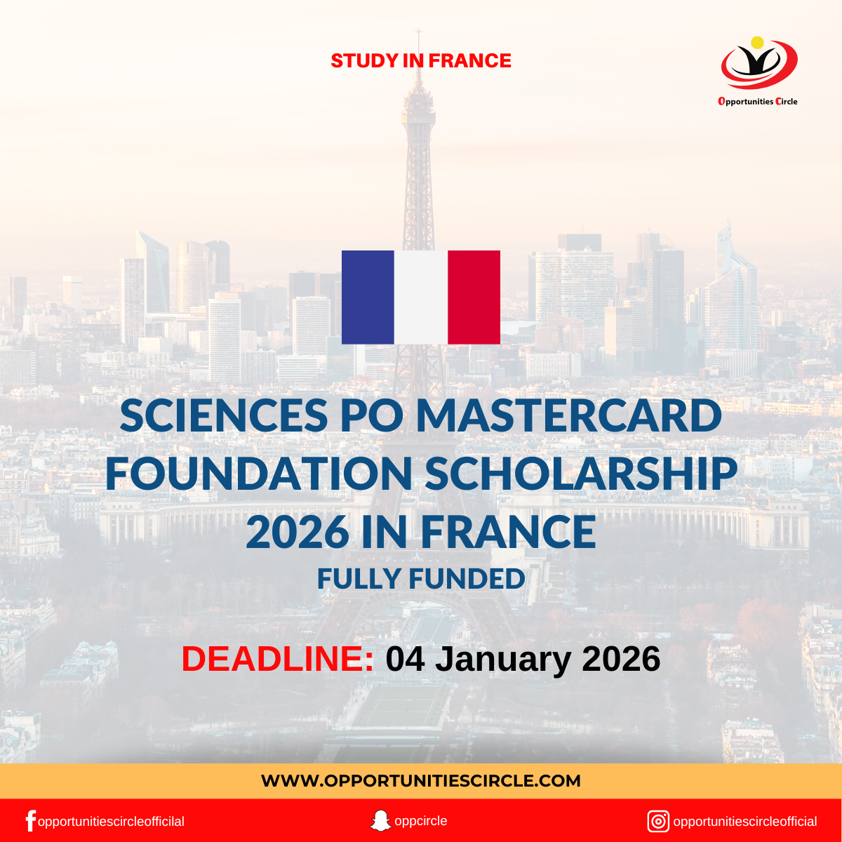 Sciences Po Mastercard Foundation Scholarship 2026 in France | Fully Funded - Opportunities Circle