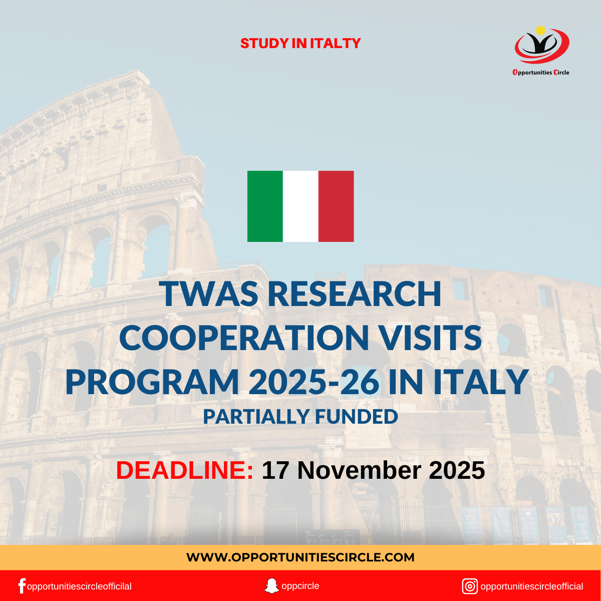 TWAS Research Cooperation Visits Program 2025-26 in Italy ...