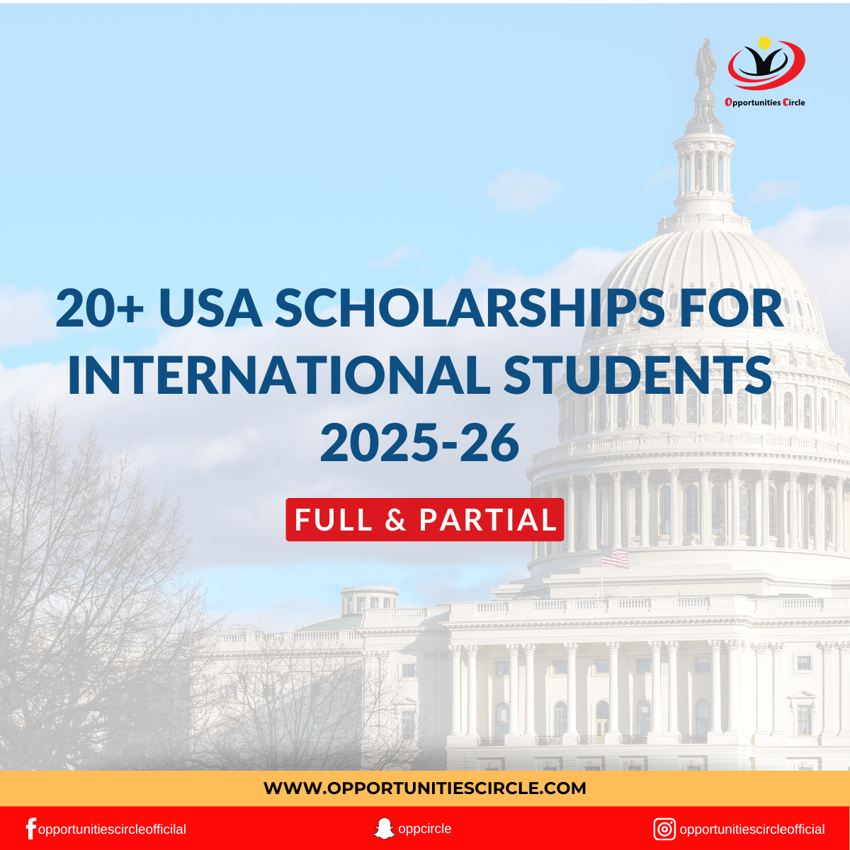 20+ USA Scholarships for International Students 2026 - Opportunities Circle