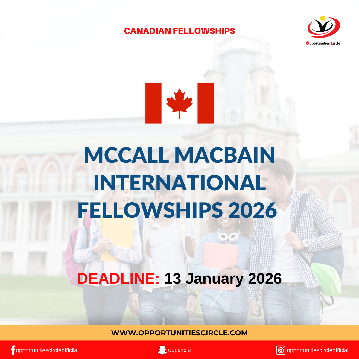 McCall MacBain International Fellowships 2026 | Paid Fellowship - Opportunities Circle