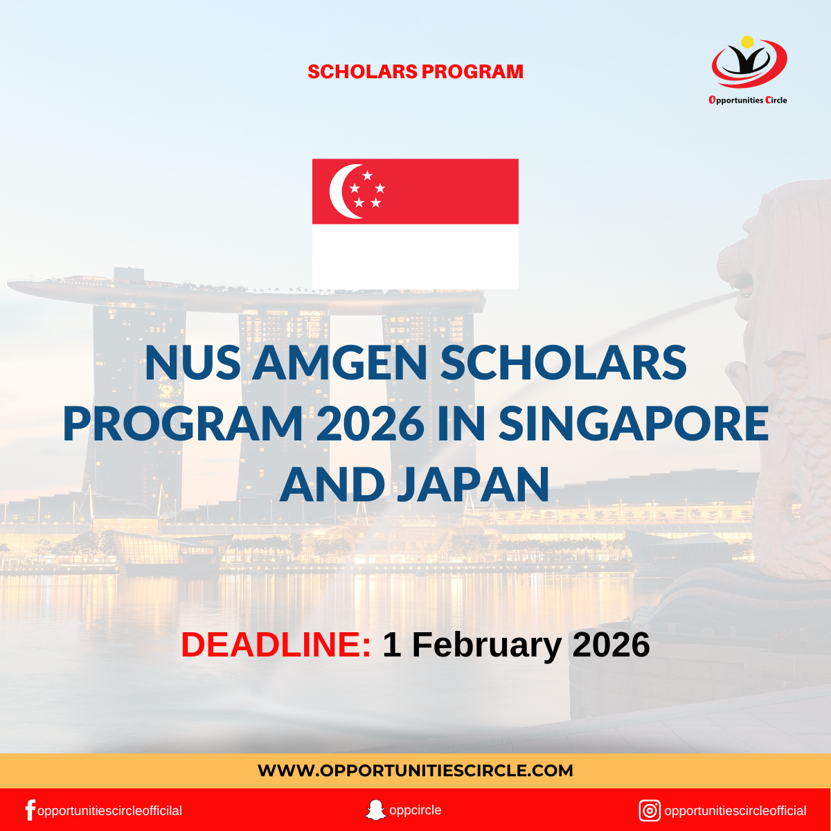 NUS Amgen Scholars Program 2026 in Singapore and Japan - Opportunities ...