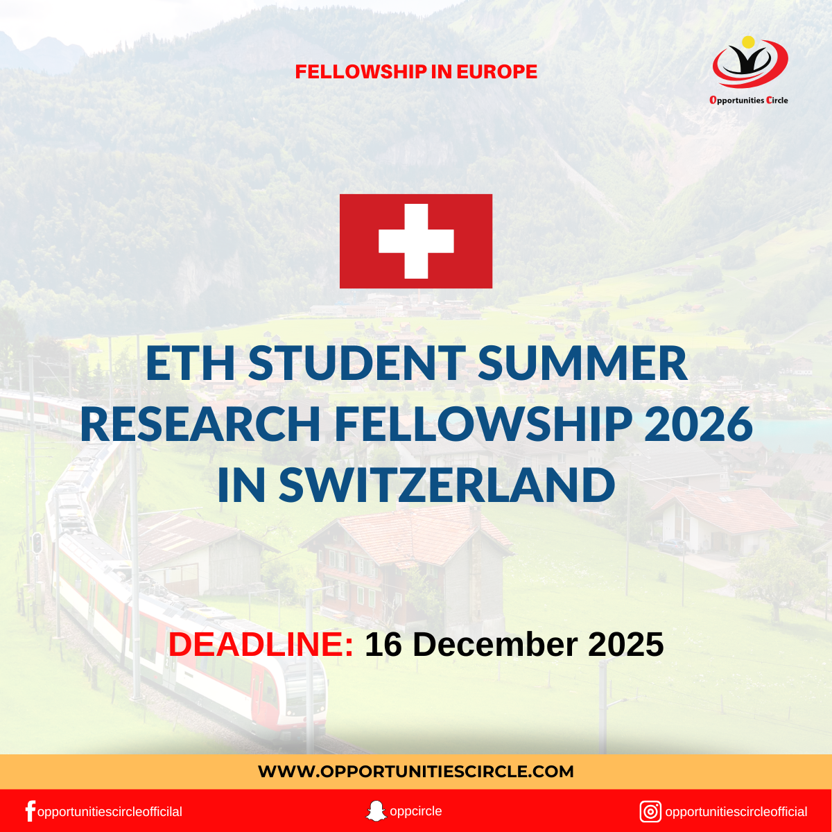 EPFL Summer Research Program in Switzerland 2026 | Fully Funded - Opportunities Circle