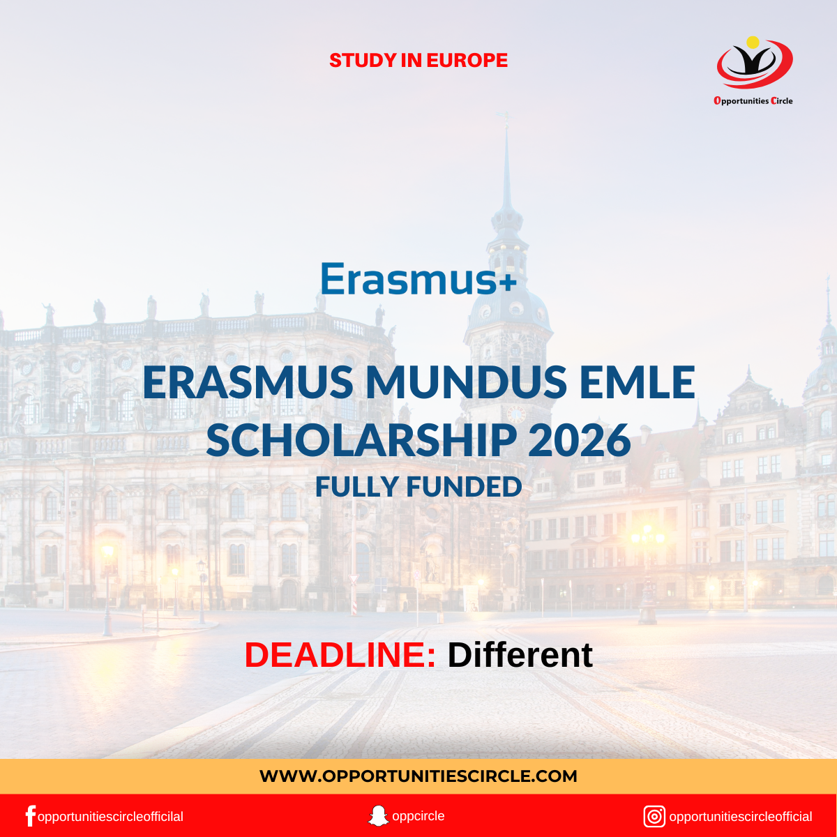Erasmus Mundus EMLE Scholarship 2026 | Fully Funded - Opportunities Circle