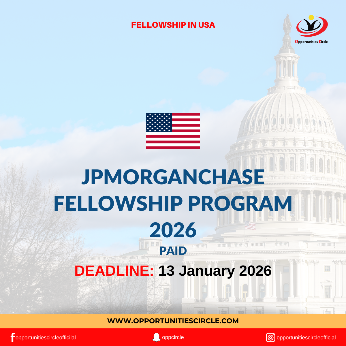 JPMorganChase Fellowship Program 2026 - Opportunities Circle