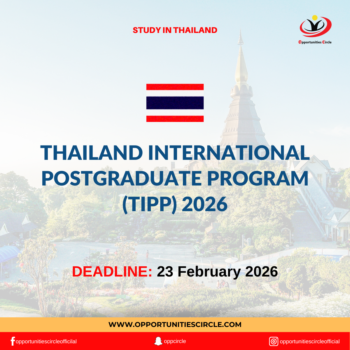 Thailand International Postgraduate Program (TIPP) 2026 - Opportunities ...