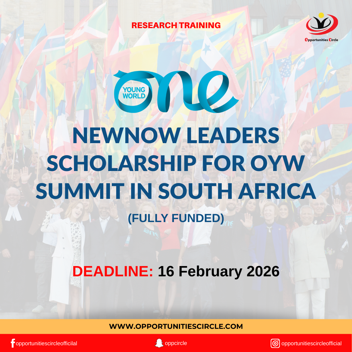 NewNow Leaders Scholarship 2026 | Fully Funded | OYW Summit in South ...