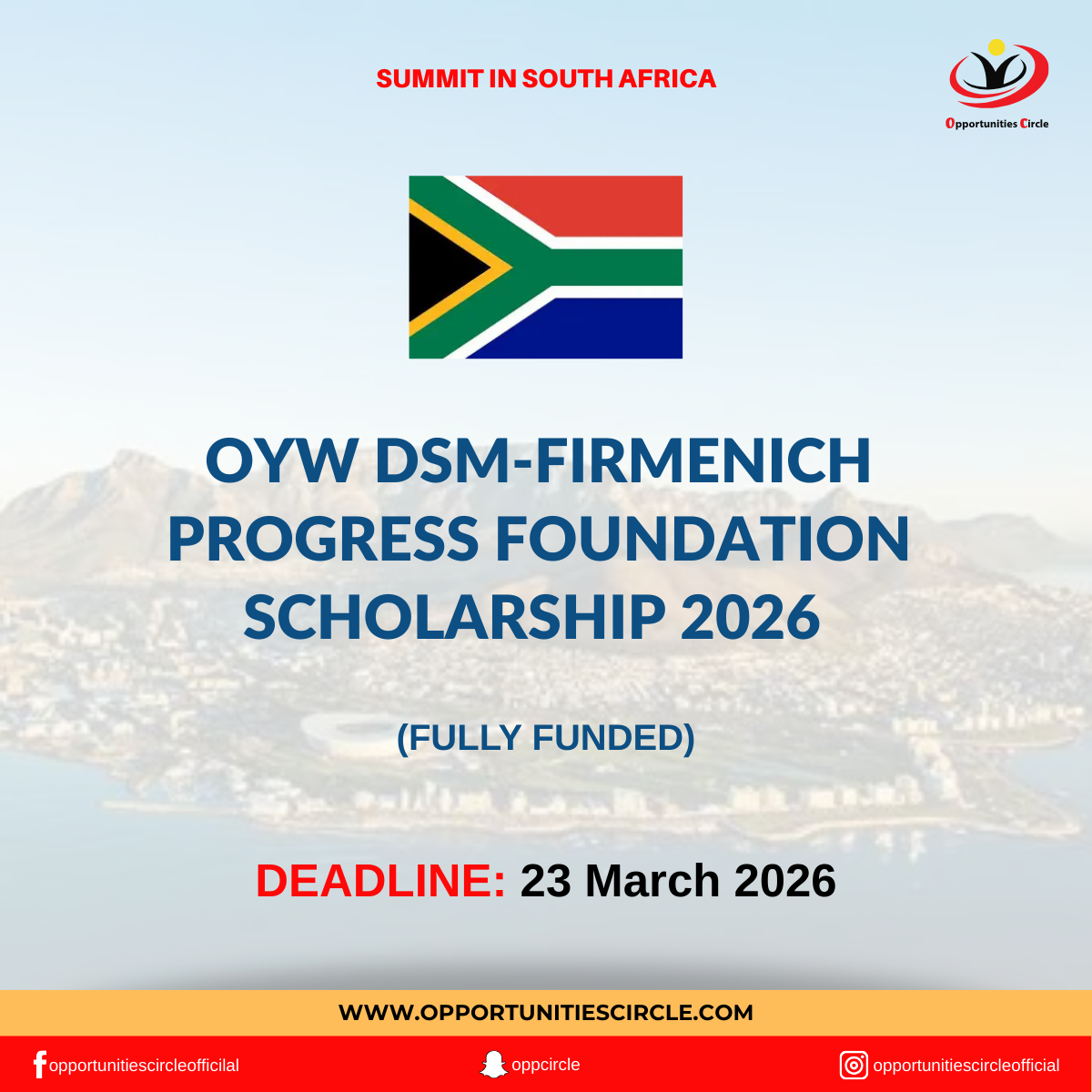 OYW Dsm-firmenich Progress Foundation Scholarship 2026 | Fully Funded ...