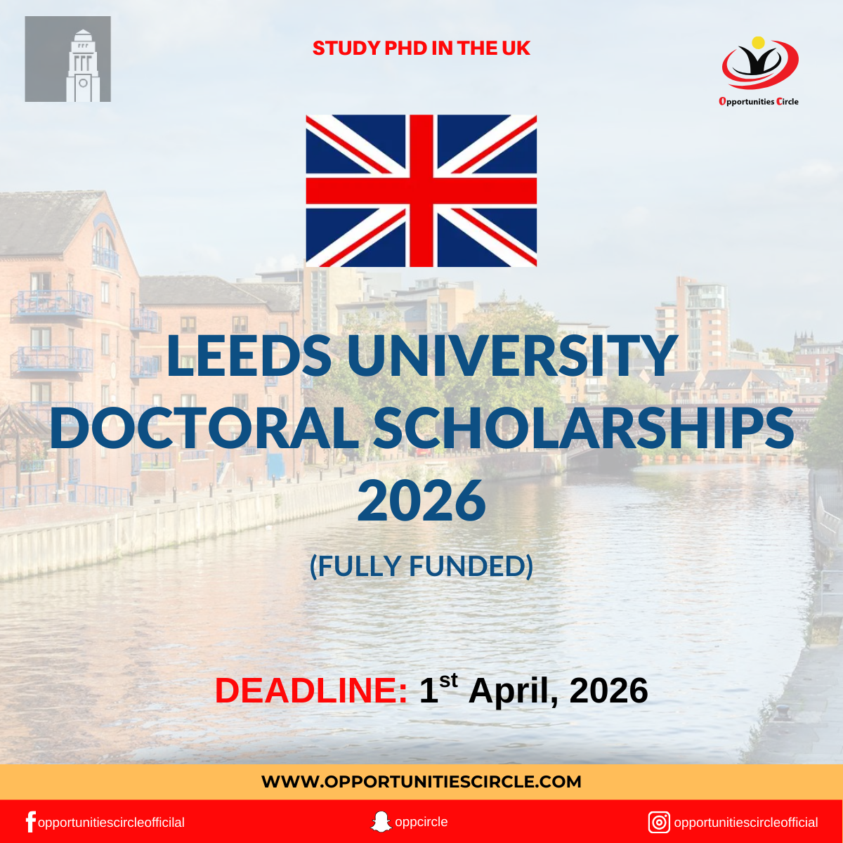 Leeds University Doctoral Scholarships 2026 | Fully Funded ...