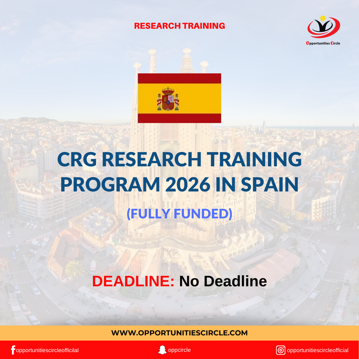 CRG Research Training Program 2026 in Spain | Fully Funded ...