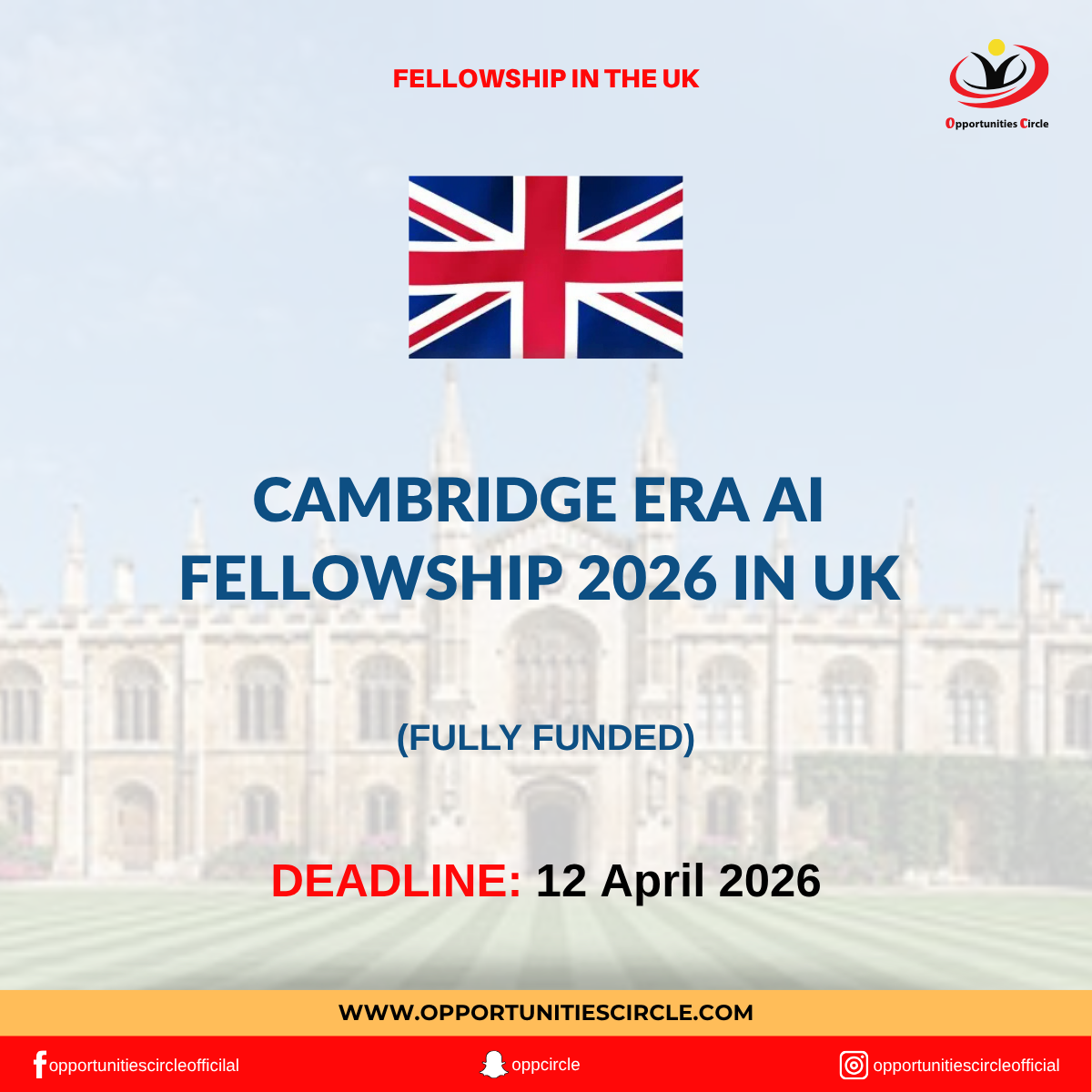 Cambridge ERA AI Fellowship 2026 in UK | Fully Funded - Opportunities ...