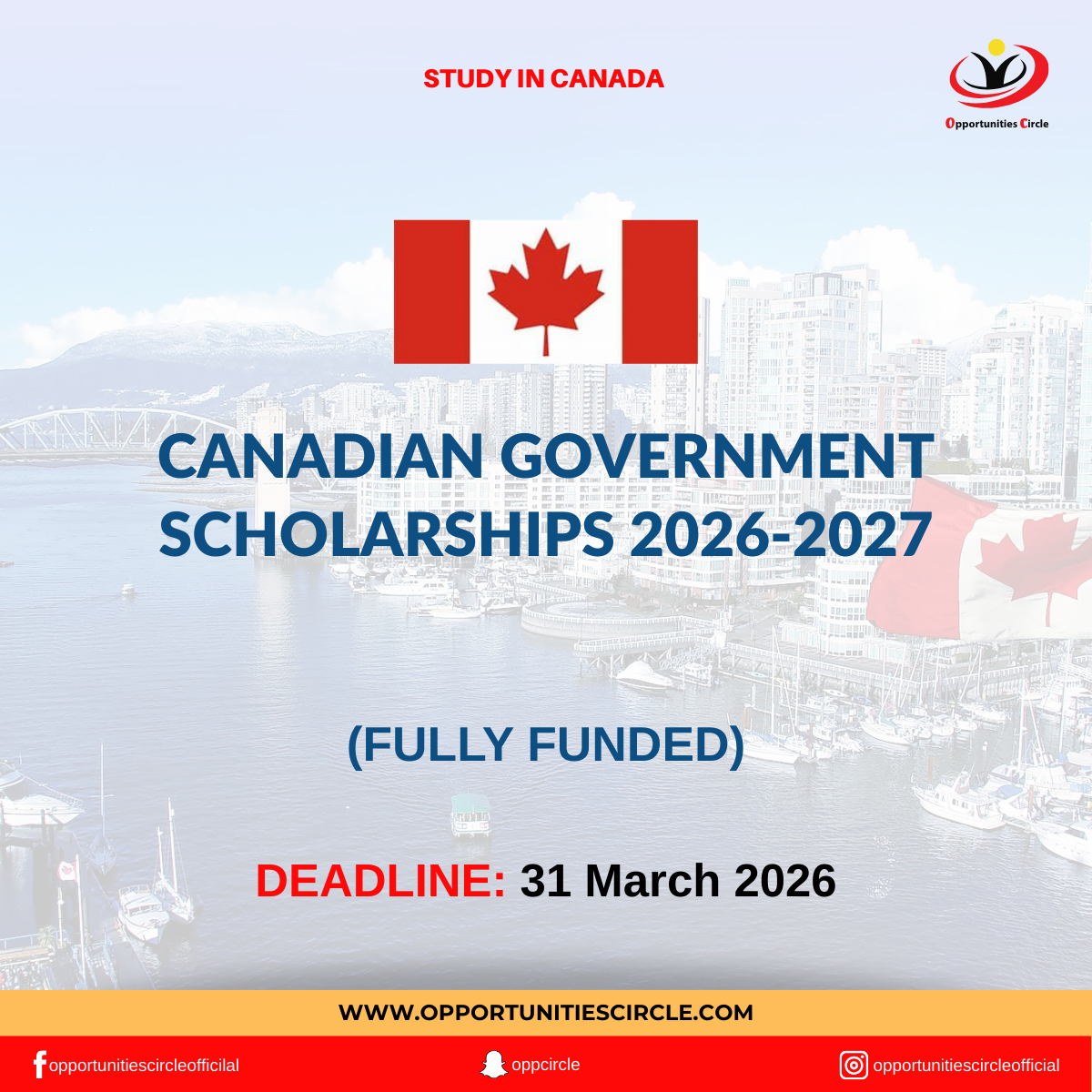 Canadian Government Scholarships 2026-2027 | Study in Canada ...