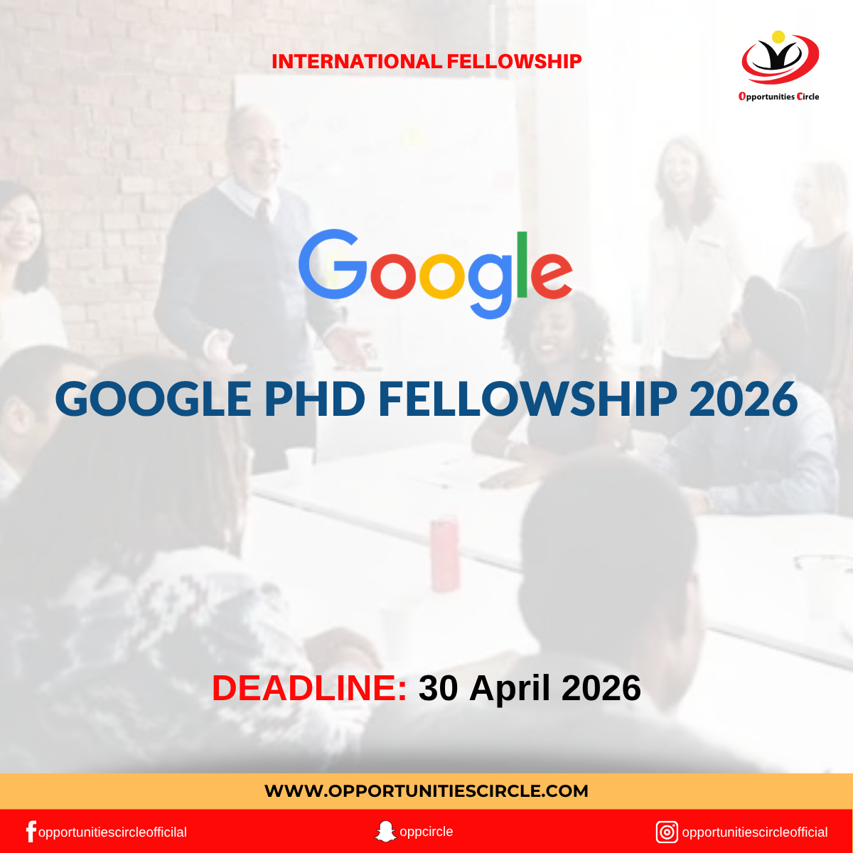Google PhD Fellowship 2026 | Paid Fellowship - Opportunities Circle