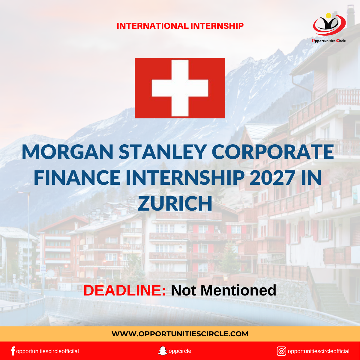 Morgan Stanley Corporate Finance Internship 2027 in Zurich ...