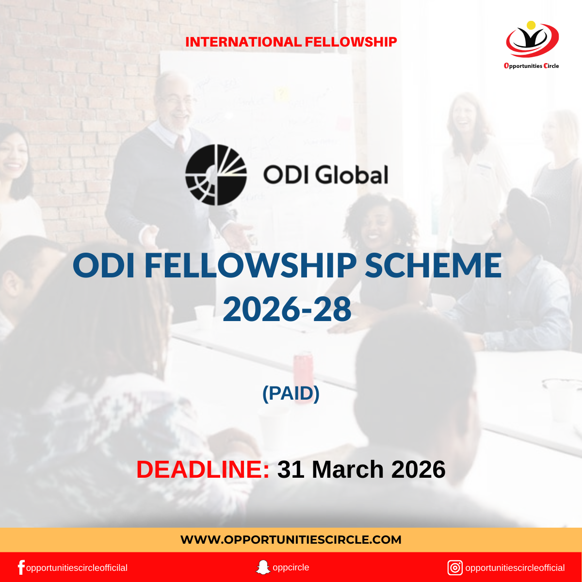 ODI Fellowship Scheme 2026-28 | Paid Fellowship - Opportunities Circle