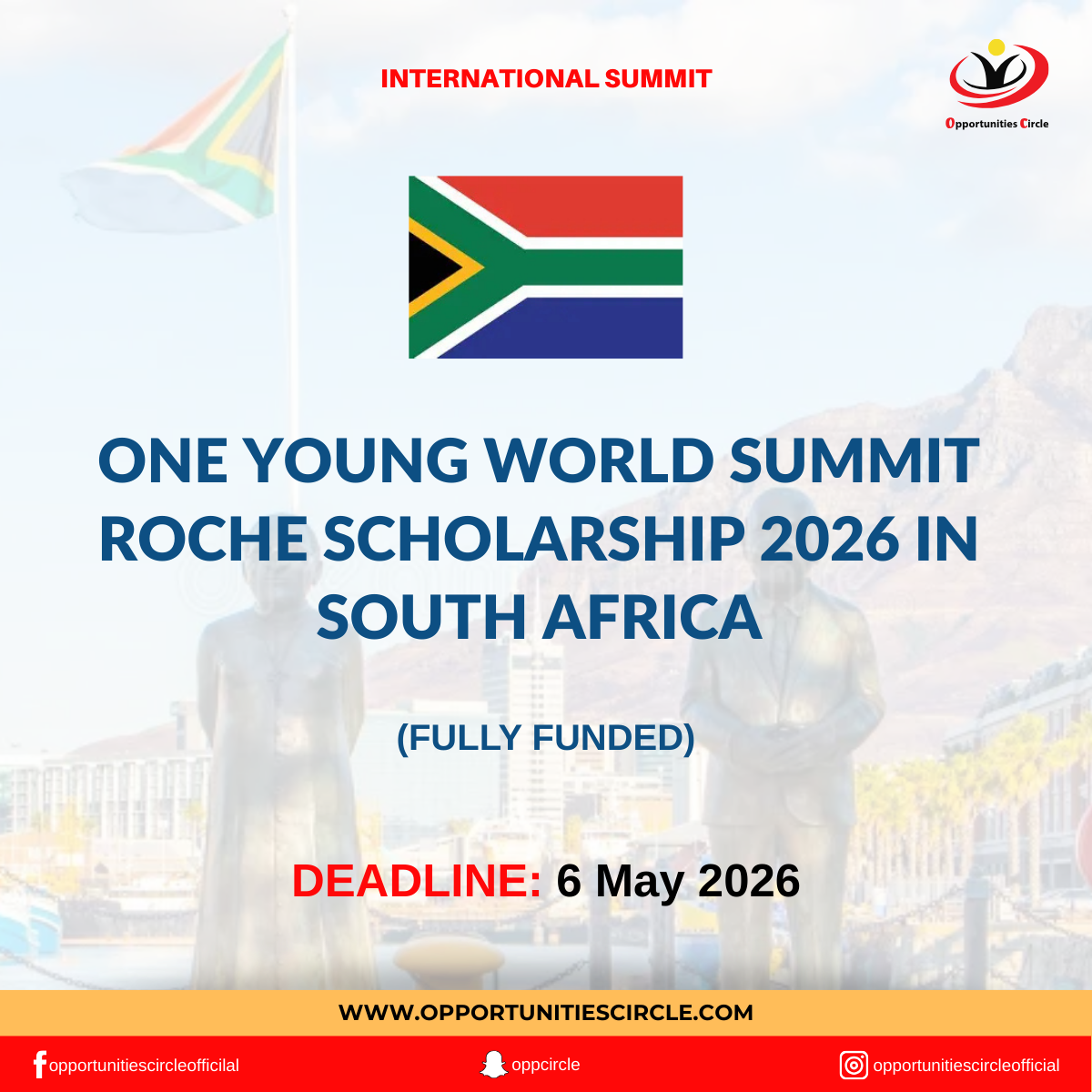 One Young World Summit Roche Scholarship 2026 in South Africa ...