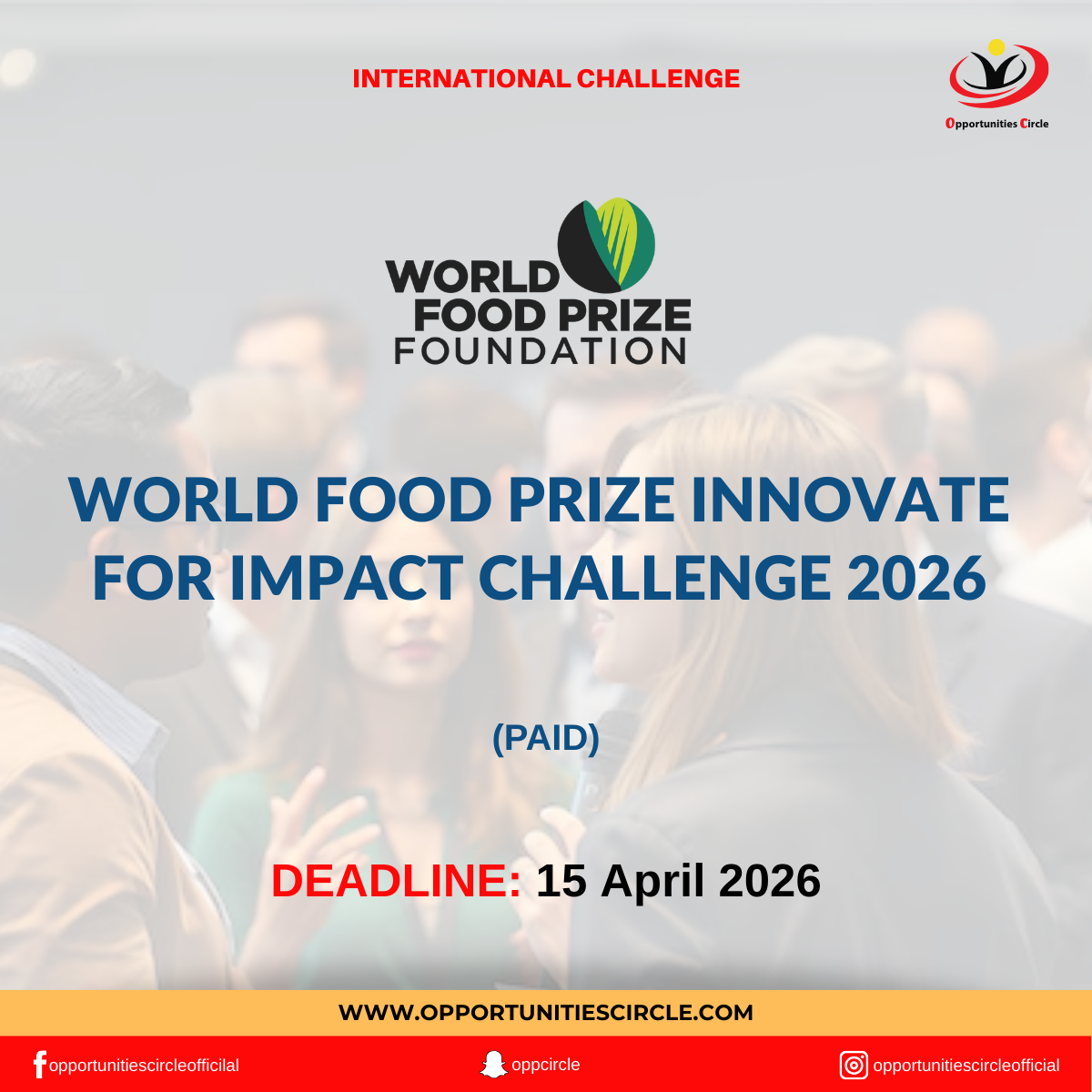 World Food Prize Innovate for Impact Challenge 2026 | Win Up to $50,000 ...
