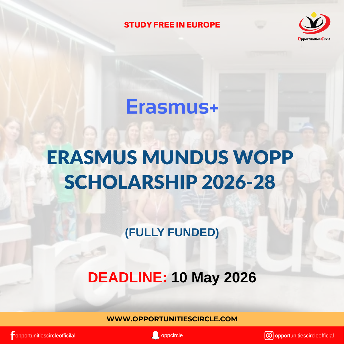 Erasmus Mundus WOPP Scholarship 2026-28 | Fully Funded - Opportunities ...