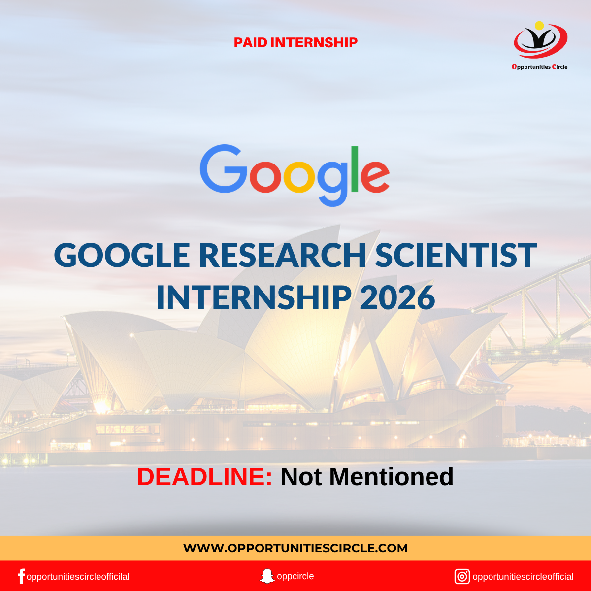 Google Research Scientist Internship 2026 | Paid Internship ...