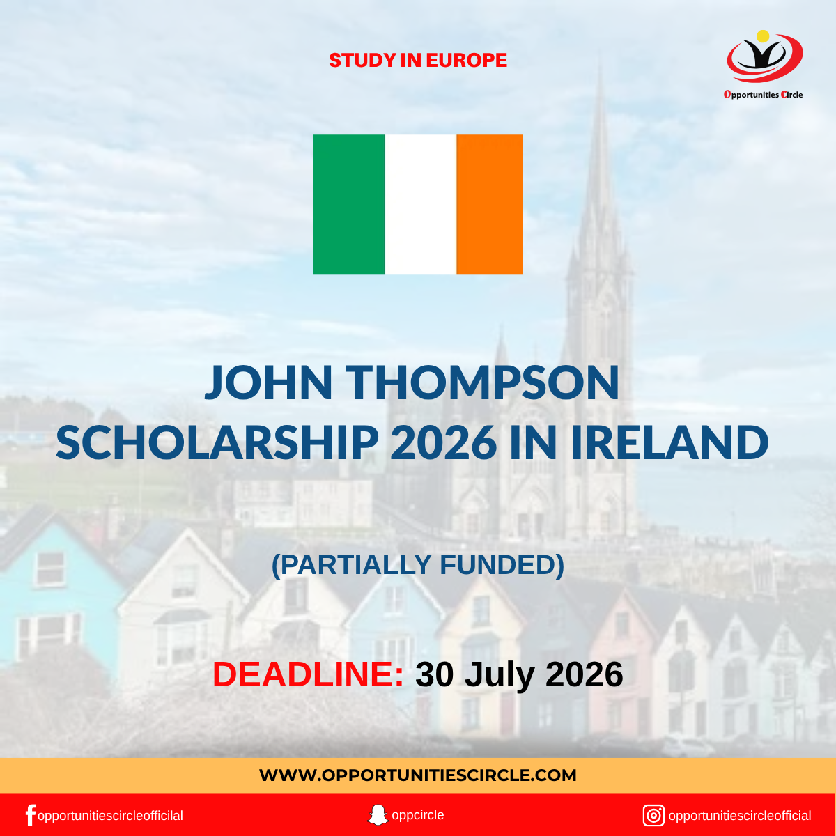 John Thompson Scholarship 2026 in Ireland | Study in Europe ...