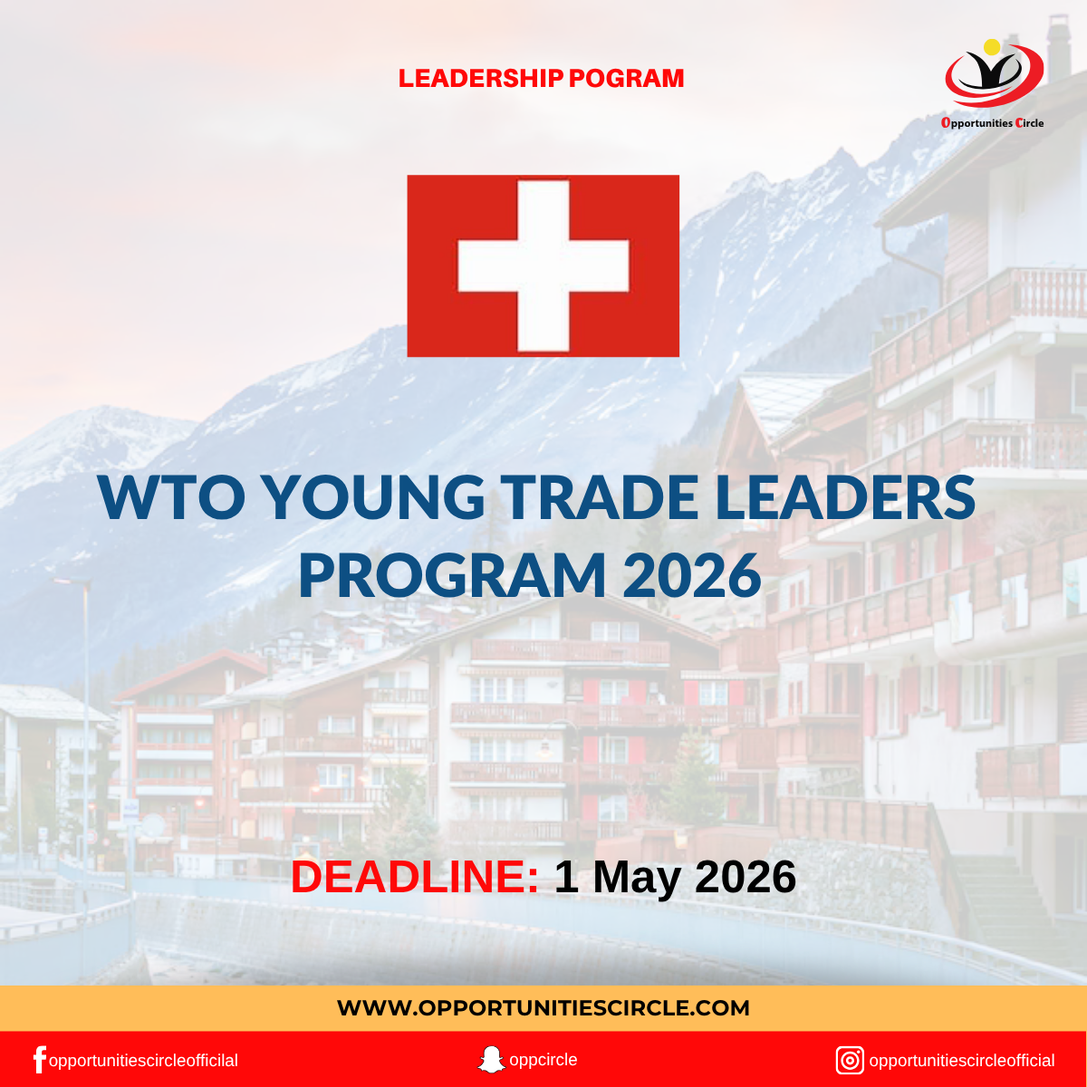 WTO Young Trade Leaders Program 2026 - Opportunities Circle