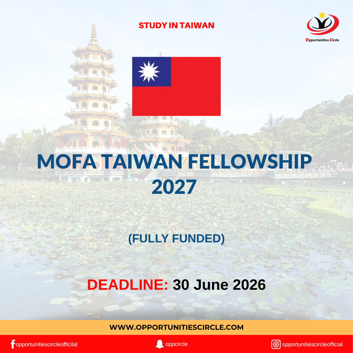 MOFA Taiwan Fellowship 2027 | Fully Funded - Opportunities Circle
